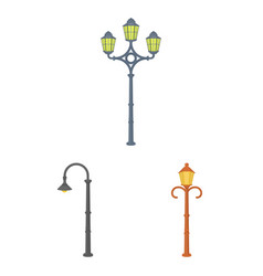 Lamp post cartoon icons in set collection Vector Image