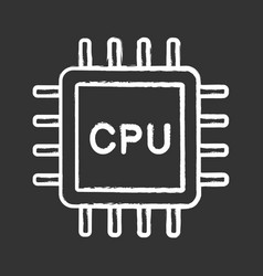 Cpu icon on white 8 core processor Royalty Free Vector Image