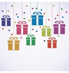 Gift box on abstract colorful geometric light Vector Image