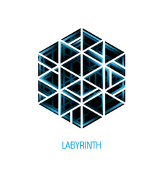 Circle labyrinth maze target board logo design Vector Image