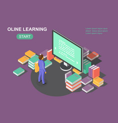 Online education distance learning students e Vector Image