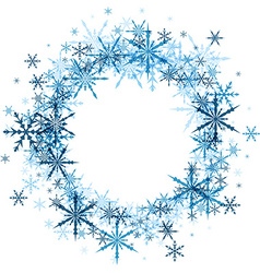 Winter round background with snowflakes Royalty Free Vector