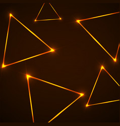 Abstract neon triangle with glowing lines Vector Image