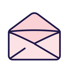 Pink open envelope message communication icon Vector Image