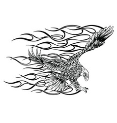 Eagle head flame template Royalty Free Vector Image