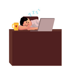 Sleeping businessman tired business man at work Vector Image