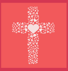 Jesus true love cross heart love Royalty Free Vector Image