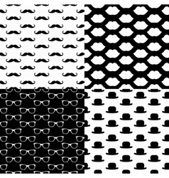 Hipster mustache seamless pattern Royalty Free Vector Image