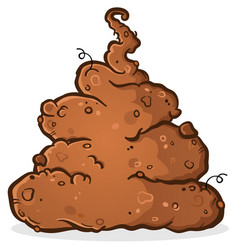 Poop cartoon character blowing a big fart Vector Image