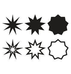 Star shapes collection simple silhouettes Vector Image