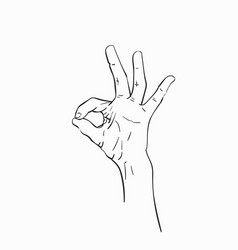 Hand showing ok sign Royalty Free Vector Image