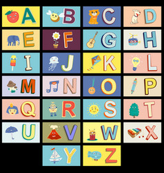 Cute kids cartoon alphabet letter m Royalty Free Vector