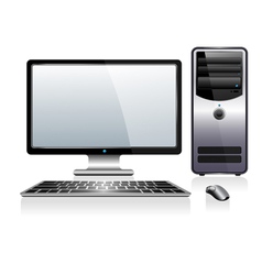 3d desktop computer Royalty Free Vector Image - VectorStock