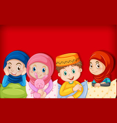 Elderly muslim couple cartoon character Royalty Free Vector
