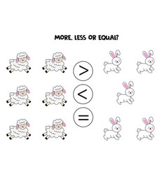 Compare how many birds are there more or less Vector Image