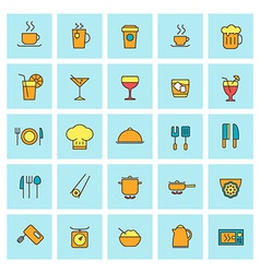 Dishes flat icons pack Royalty Free Vector Image