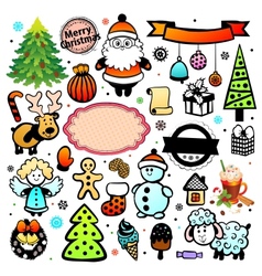 Vintage christmas set design elements Royalty Free Vector