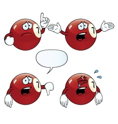 Crying bowling ball set Royalty Free Vector Image