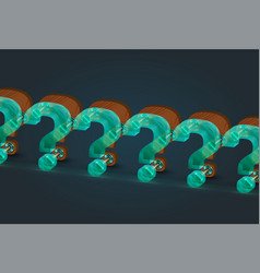 Realistic glitch font character question mark Vector Image