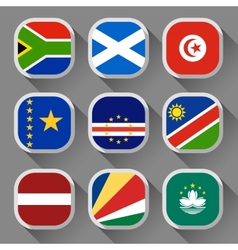 Isometric 3d boxes with flags Royalty Free Vector Image