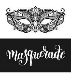Masquerade hand lettering inscription isolated Vector Image