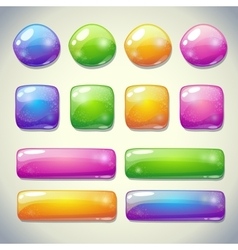 Cartoon wooden buttons set Royalty Free Vector Image