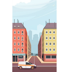 Cartoon urban crossroad concept Royalty Free Vector Image
