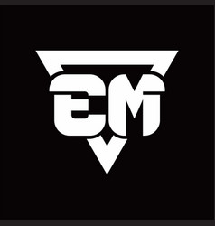 Em initial logo linked circle monogram Royalty Free Vector