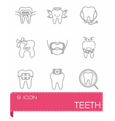 Teeth icon set Royalty Free Vector Image - VectorStock