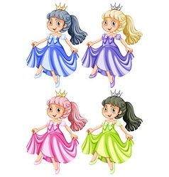 Four lovely princesses Royalty Free Vector Image