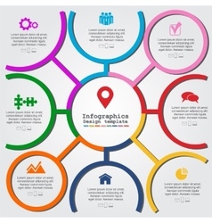 Infographic report template with arrows and text Vector Image