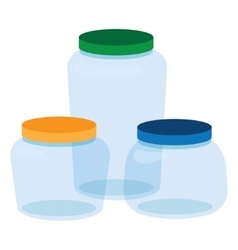 Glass jars empty clear containers different sizes Vector Image