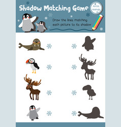 Shadow matching game farm animal Royalty Free Vector Image