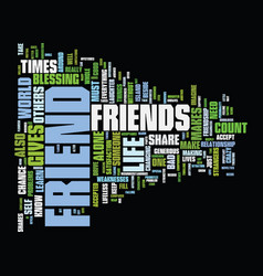 Friend word cloud concept Royalty Free Vector Image