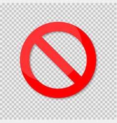 No sign or stop red cross mark isolated warning Vector Image