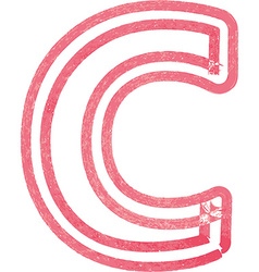 Colorful grunge font letter c Royalty Free Vector Image