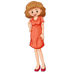 Old woman standing on white background Royalty Free Vector