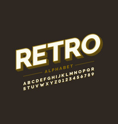 Modern font design in retro style Royalty Free Vector Image