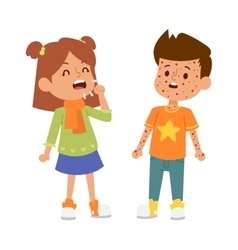 Sick children set Royalty Free Vector Image - VectorStock