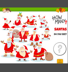 Counting task with santa claus characters Vector Image
