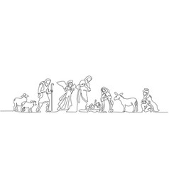 Bible scene of holy family Royalty Free Vector Image