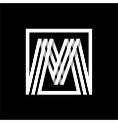 M letter logo transparent monogram shadow digital Vector Image