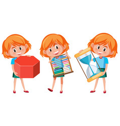 Set children learning math Royalty Free Vector Image