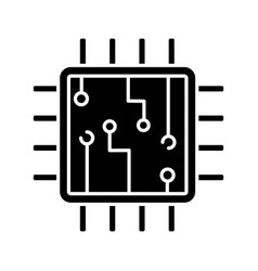Cpu icon electronic circuit processor chipset Vector Image