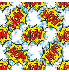 Wow word pop art comic speech bubble Royalty Free Vector