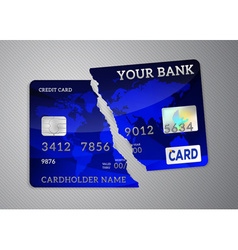 Front ic chip debit credit card broken out limit Vector Image