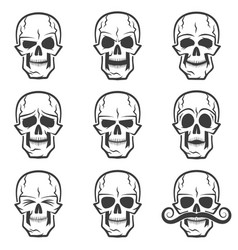 Skull tattoo set emotion Royalty Free Vector Image