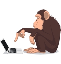 Monkey and smartphone Royalty Free Vector Image