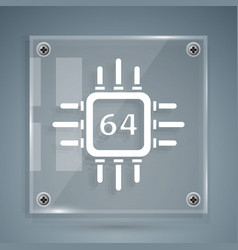 White computer processor with microcircuits cpu Vector Image