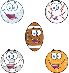 Cartoon sports balls Royalty Free Vector Image